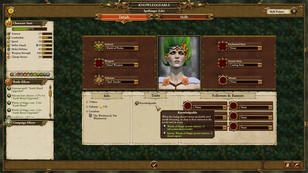 Total War Warhammer 2: Knowledgeable trait
